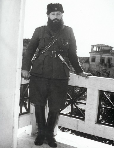 Ares Velouchiotis on the balcony at the Hotel Grande Bretagne from ...